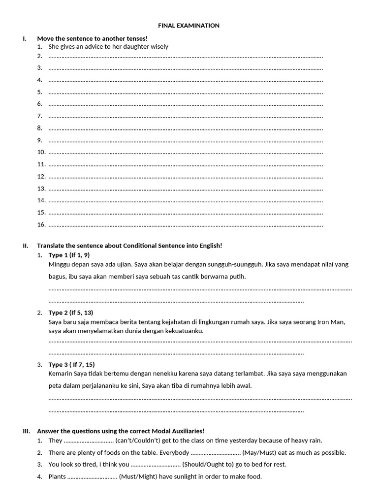 FINAL EXAMINATION | PDF | Linguistics
