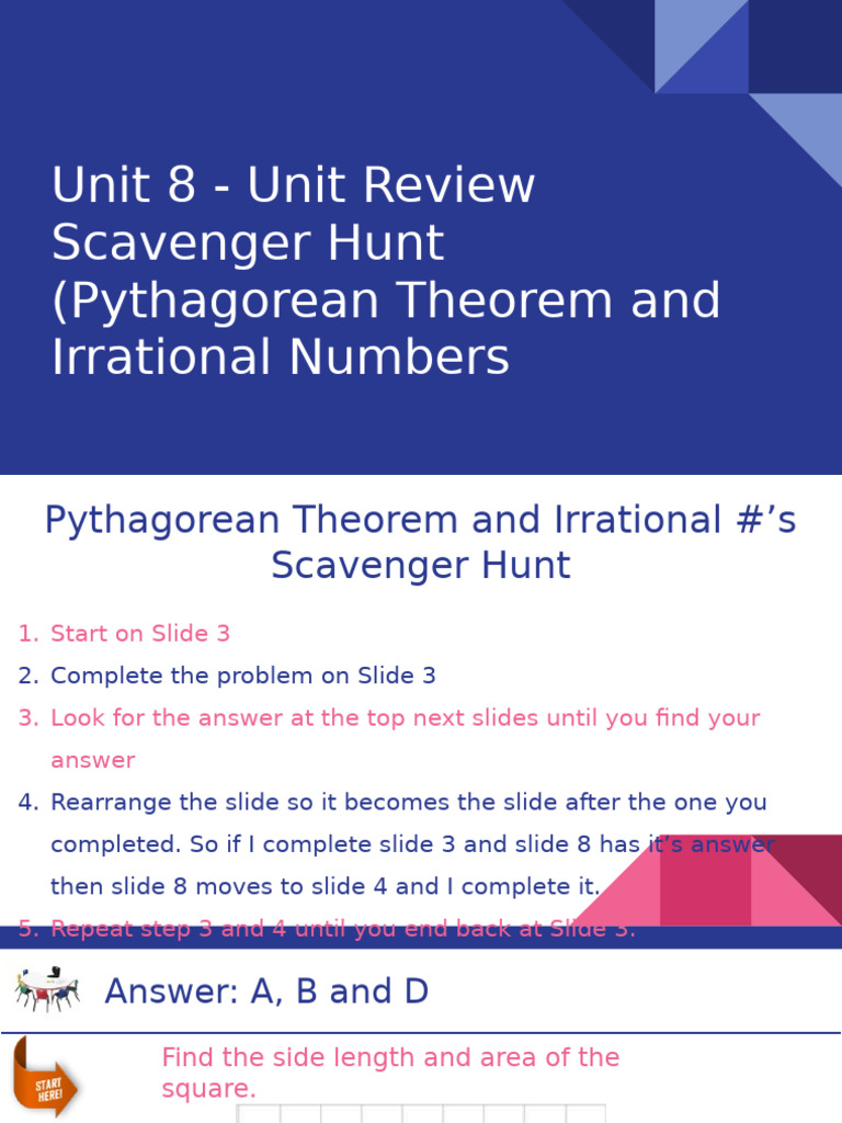 Unit 8 - Review Scavenger Hunt | PDF | Area | Mathematical Objects