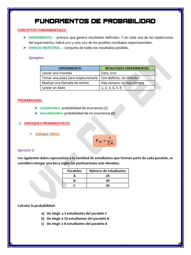 Capitulo 7 - Fundamentos de Probabilidad - Ejercicios Complementarios | PDF | Probabilidad ...