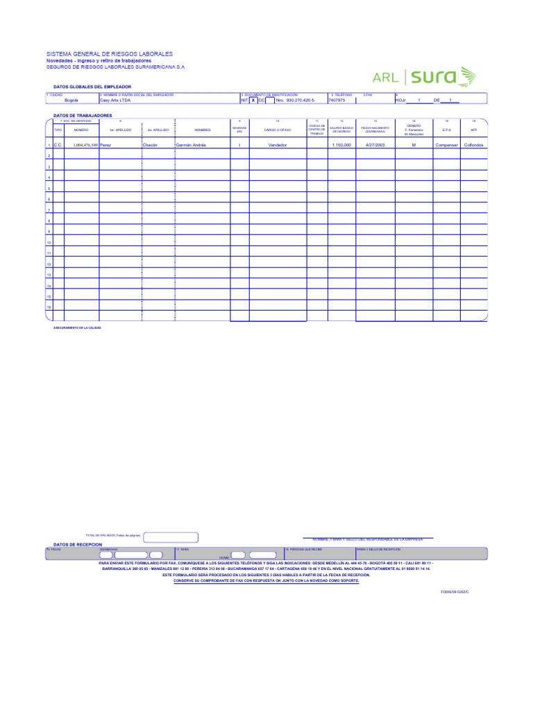 Descripción de Empleados General | PDF | Documento de identidad ...
