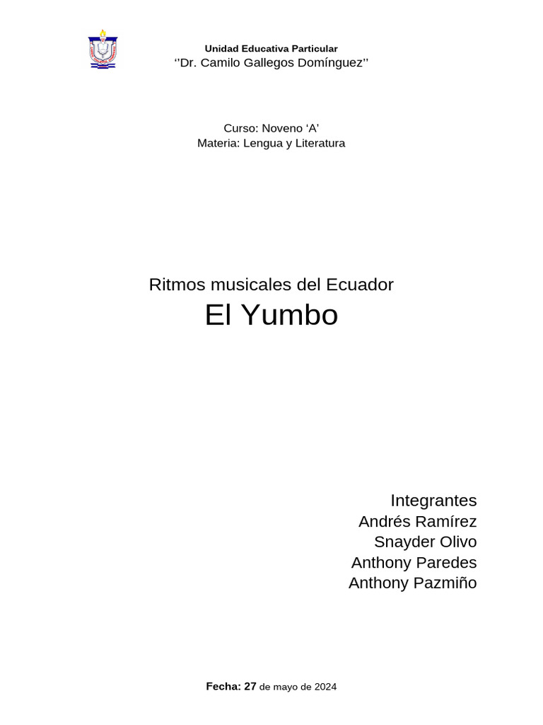 El Yumbo: Ritmo y Cultura Andina | PDF | Ecuador | Bailes