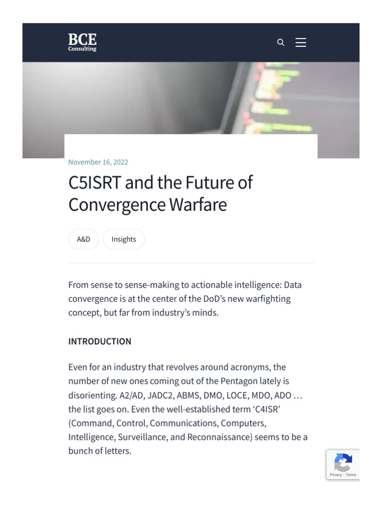 Defense Industry's Convergence Challenge | PDF | Intelligence ...