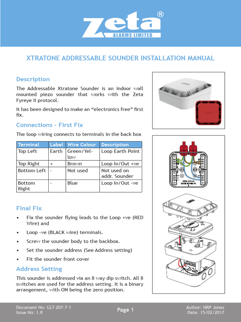 Xtratone Addressable Sounder Manual | PDF | Electrical Engineering ...