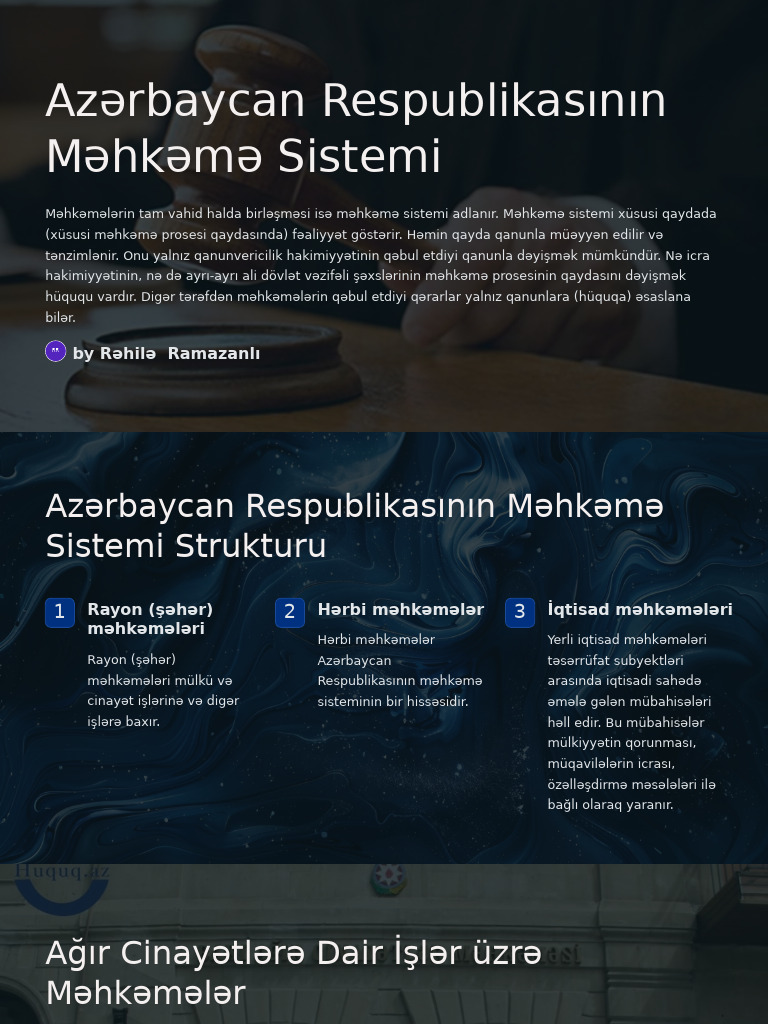 Azerbaycan Respublikasinin Mehkeme Sistemi | PDF