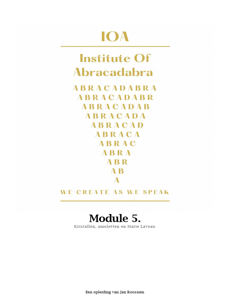 IoA Module 5 Kristallen Amuletten en Marie Laveau | PDF