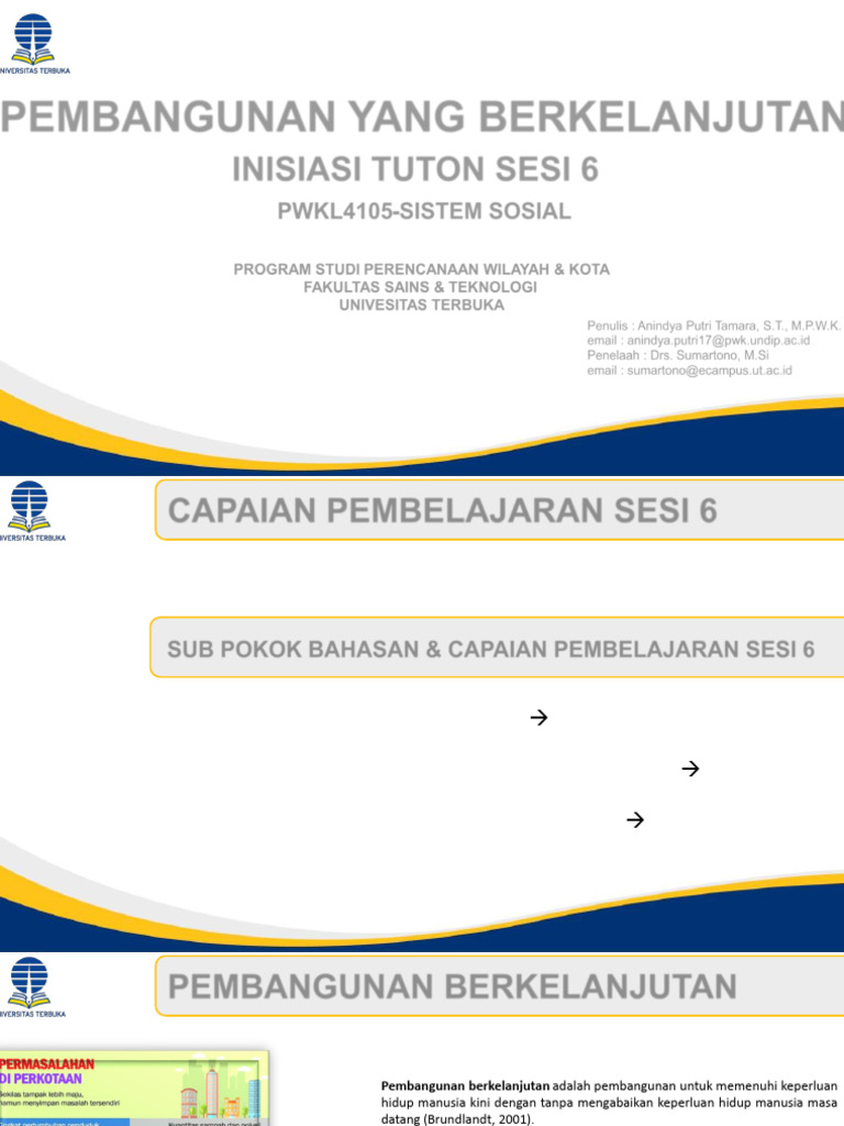 Sesi 6 - Pembangunan Berkelanjutan | PDF | Karier & Perkembangan | Ilmu Sosial