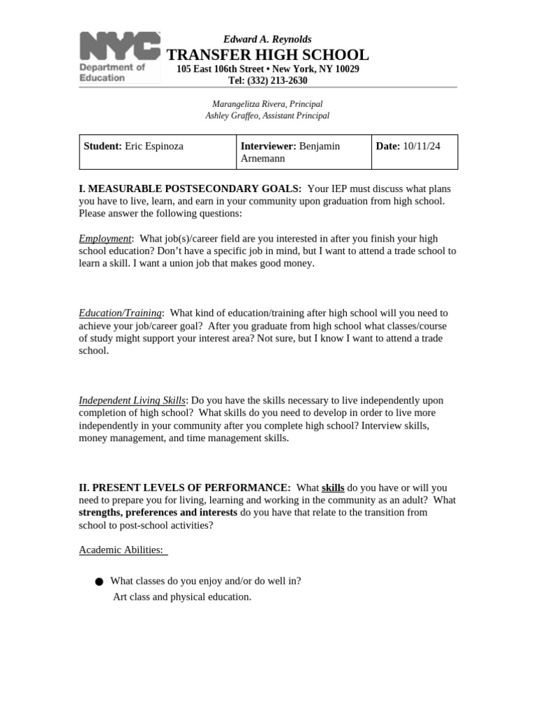 (NEW TEMPLATE) Student Transition Assessment | PDF | School Counselor ...