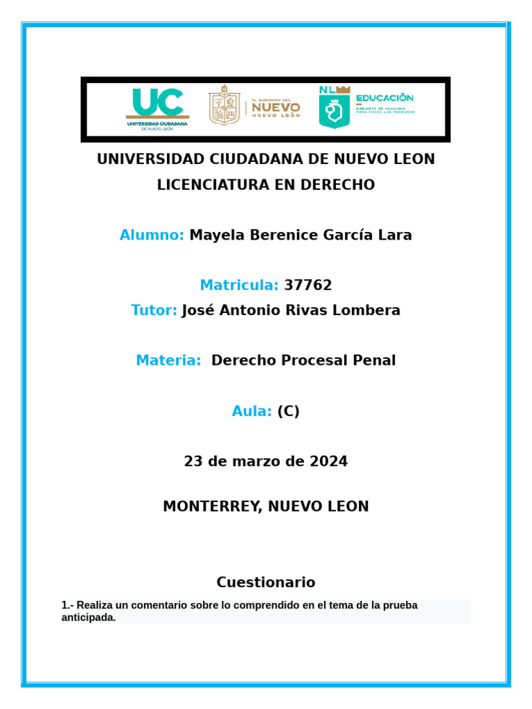 Act8 Derecho Procesal Penal | PDF | Sentencia (ley) | Ley común