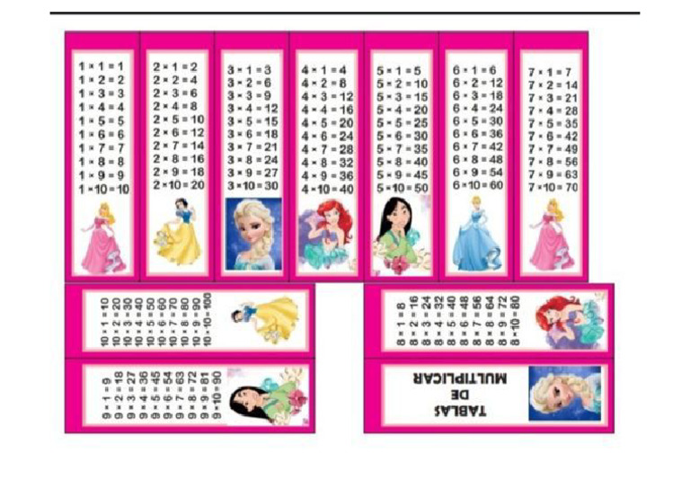 Tablas de Multiplicar de Princesas en PDF 4 | PDF