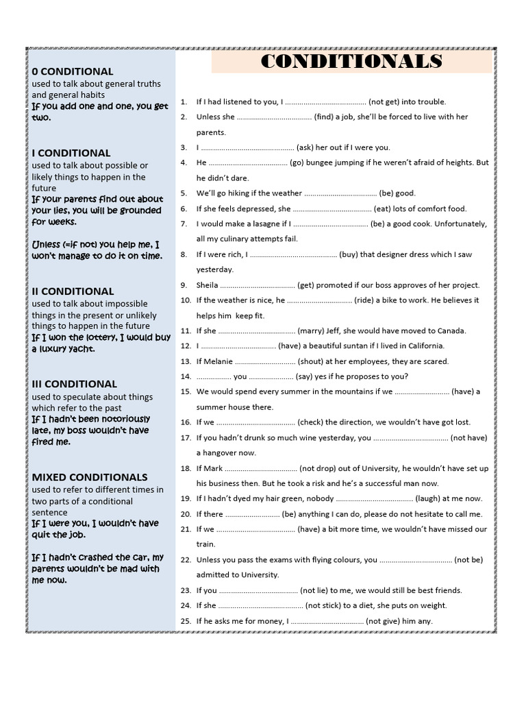 CONDITIONALS | PDF