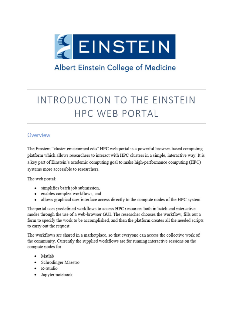 Pages From Introduction To Einstein HPC Portal-V3-3 | PDF