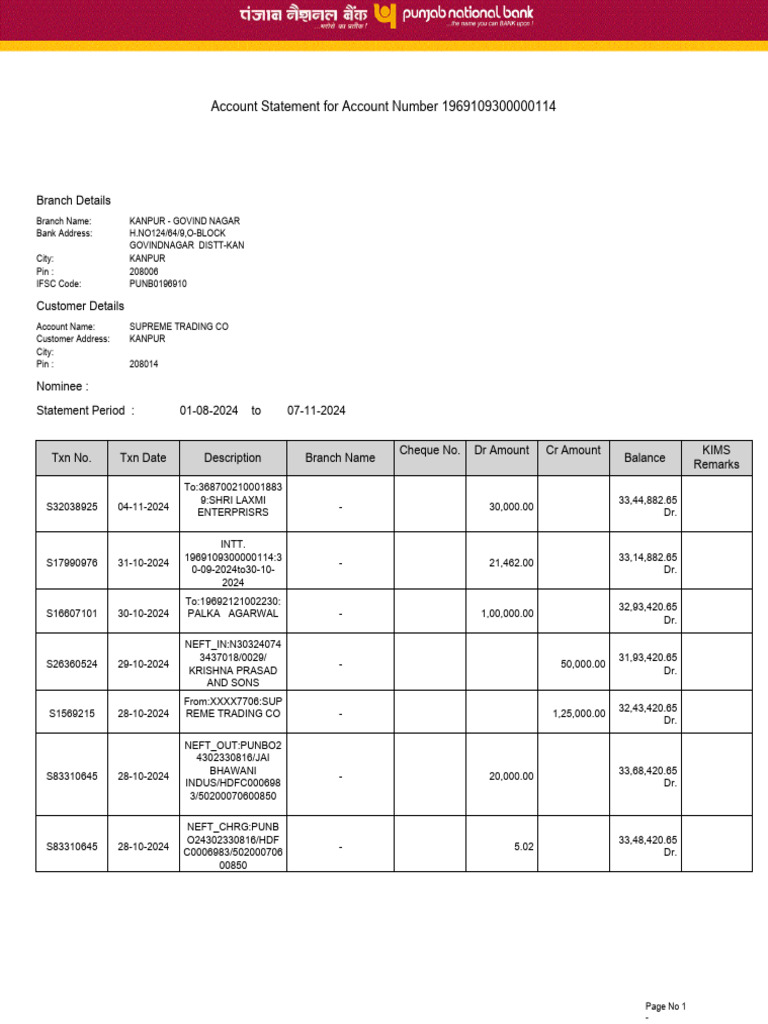 Op Transaction History 07!11!2024 | PDF | Banks | Financial Services