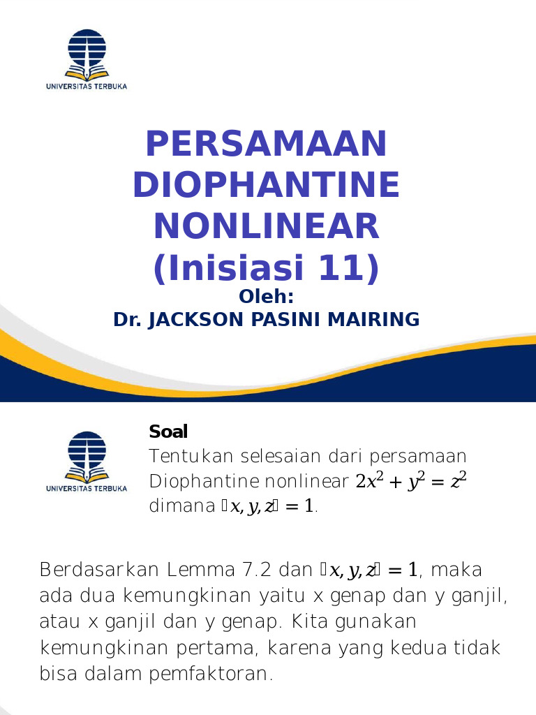 Persamaan Diophantine Non Linear | PDF