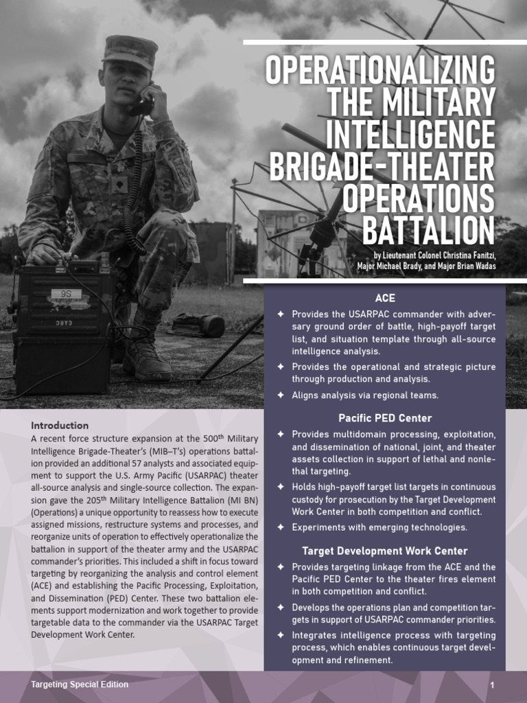 Operationalizing MIB-T Ops BN | PDF | Military Intelligence ...