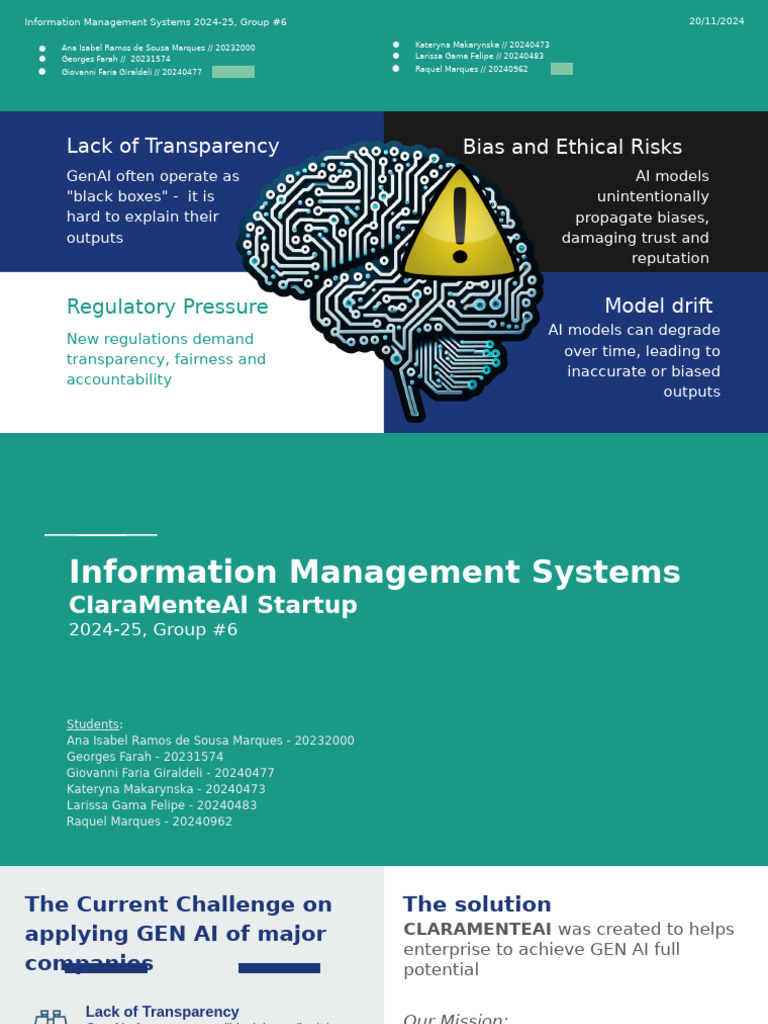 IMS. Pitch. Group# 6 | PDF | Artificial Intelligence | Intelligence (AI) & Semantics