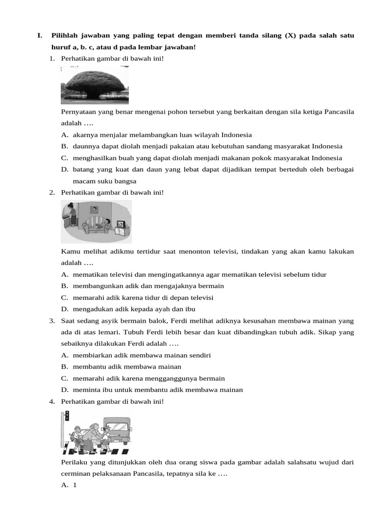 Soal SAJ PKN Kelas VI Semester 2 | PDF | Seni & Disiplin Bahasa