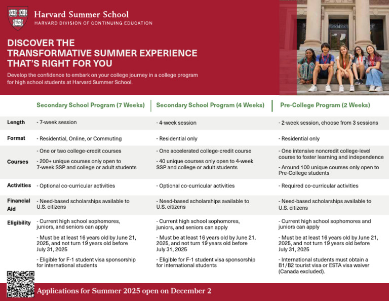 2025 Comparison Guide Harvard College Programs For High School Students ...