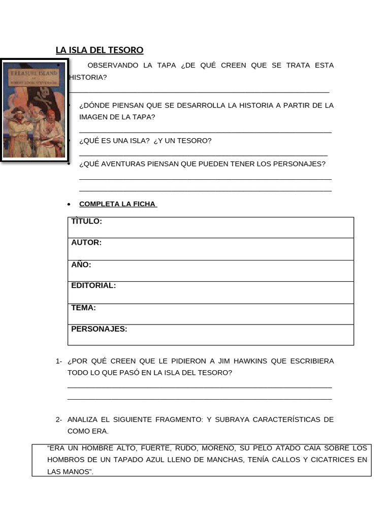 La - Isla - Del - Tesoro - 6to (1) Adapataciones | PDF | Isla del tesoro