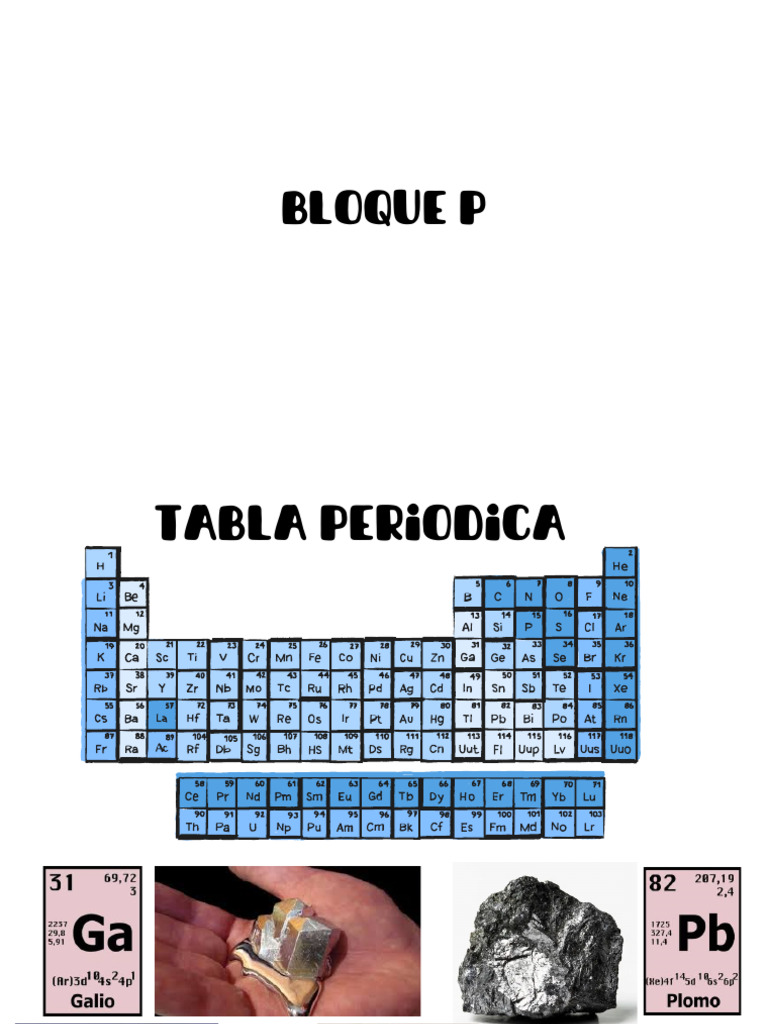 Elementos del Bloque P: Propiedades y Usos | PDF
