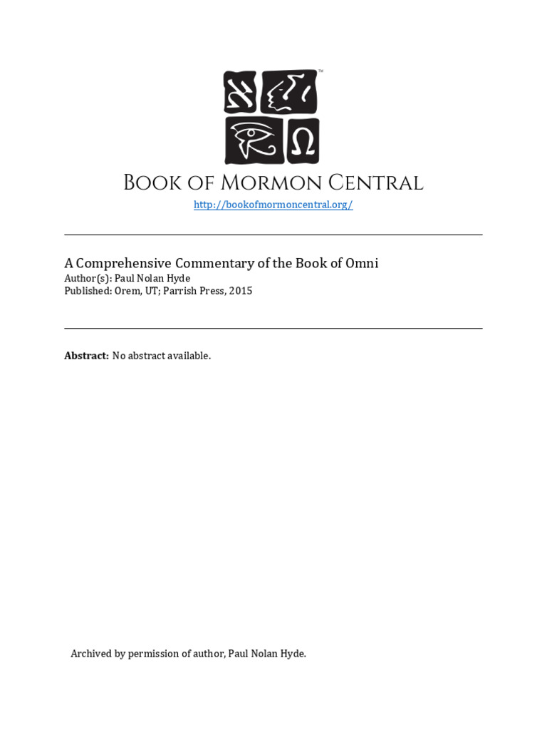 Omni | PDF | Book Of Mormon | Mormonism