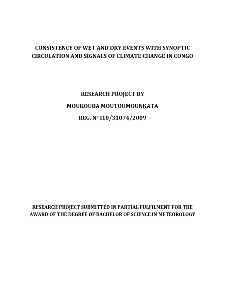 MyProject BSC Meteorology Project | PDF | Analysis Of Variance | Rain