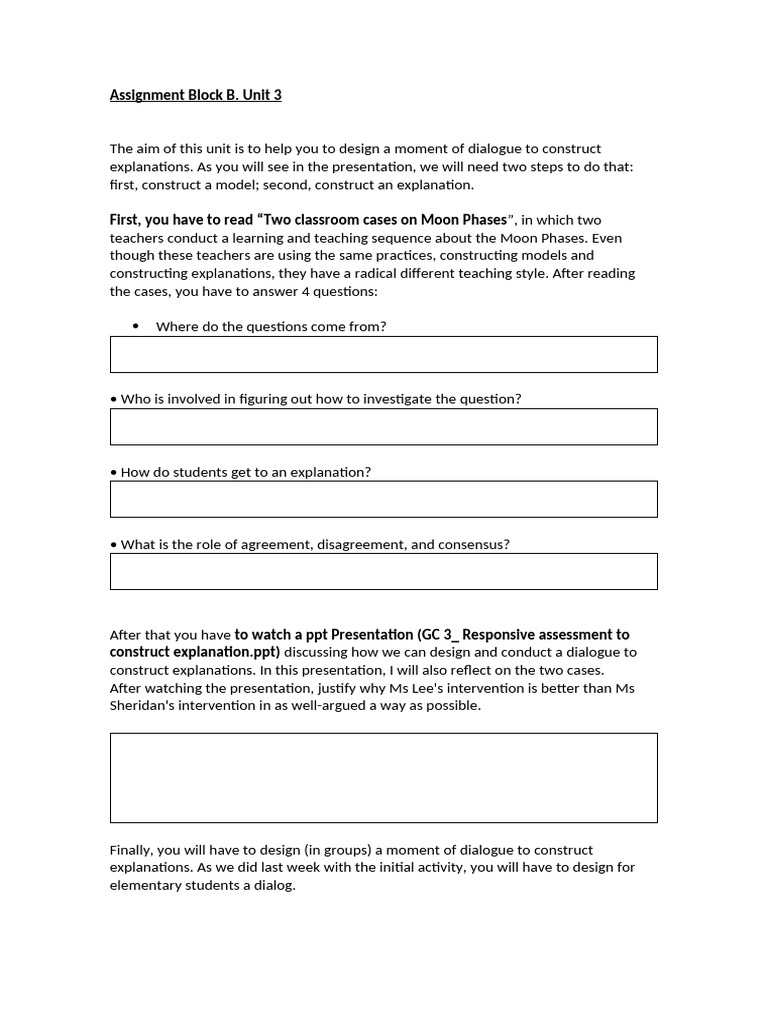 Assignment Block B. Unit 3 | PDF | Art