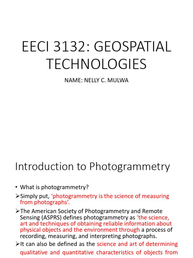 Lesson 2 - Photogrammetry | PDF | Aerial Photography | Angle