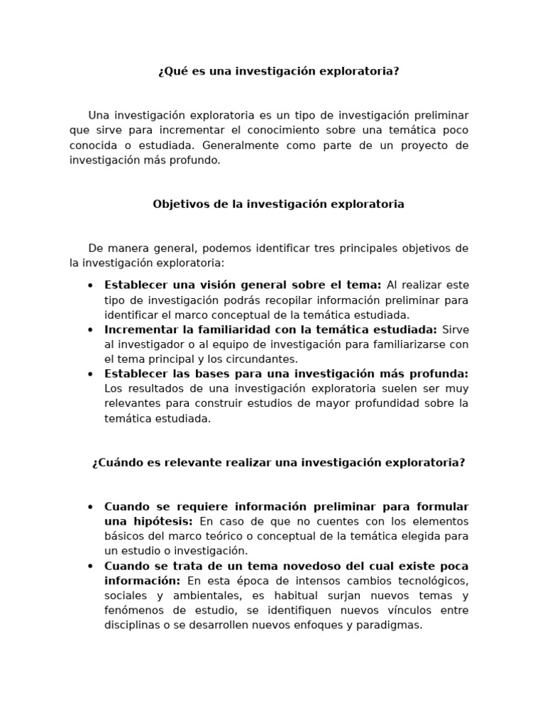 Investigación Exploratoria | PDF | Cognición | Science