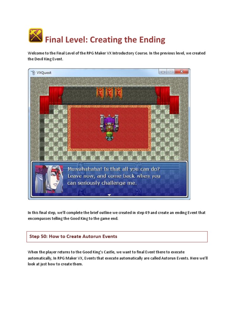 RPGVX Tutorial Level Final | PDF | Leisure | Computing And Information ...