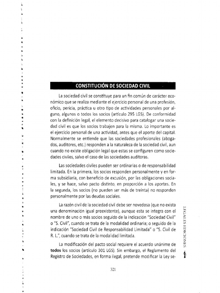 Constitucion de Sociedad Civil | PDF