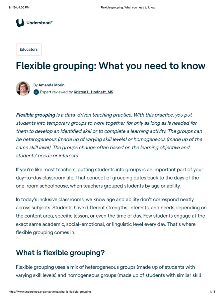 Flexible Grouping - What You Need To Know | PDF | Learning | Cognition