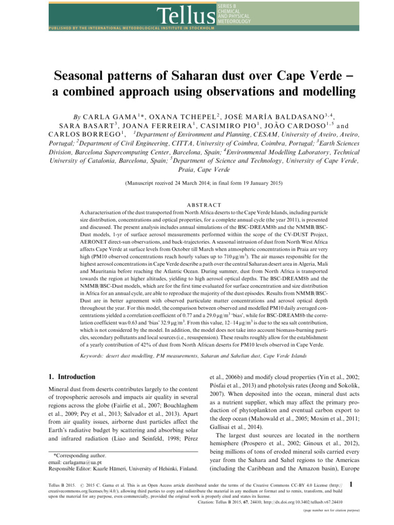 Seasonal Saharan Dust Patterns in Cape Verde | PDF | Particulates | Aerosol