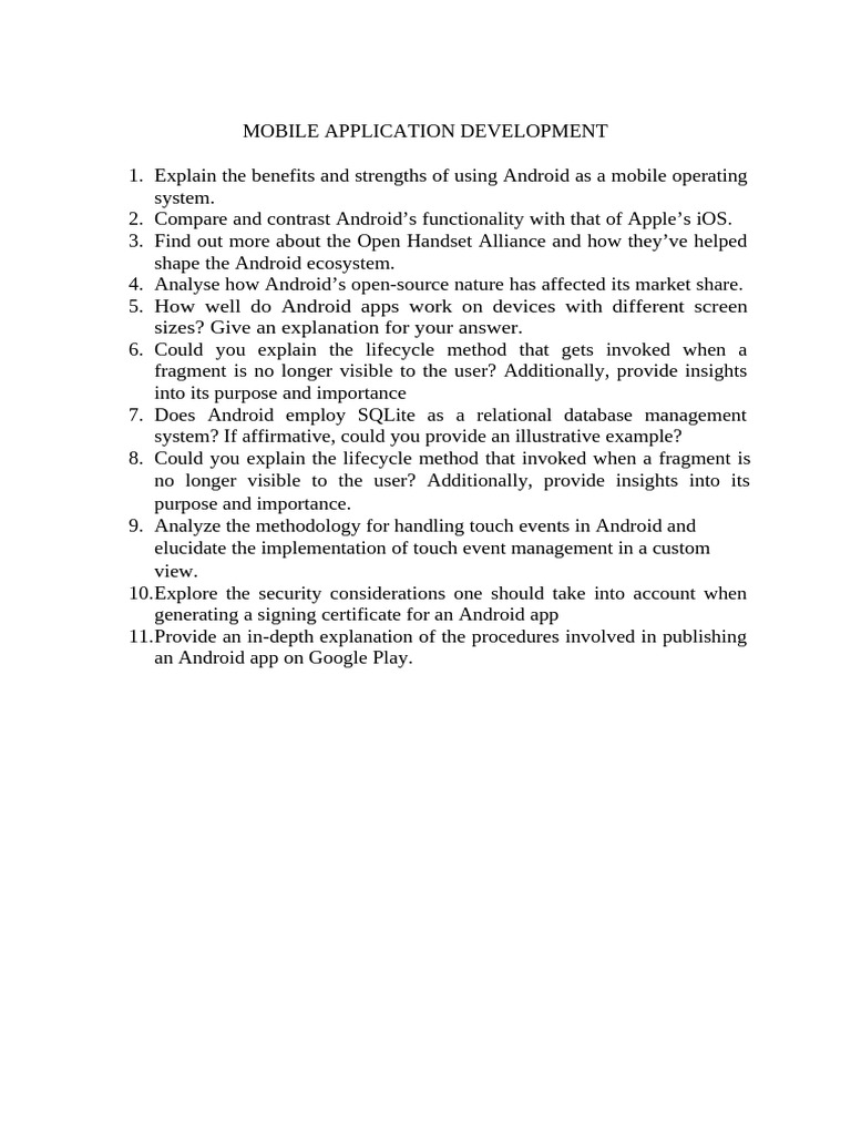 Mobile Application Development - Assignment | PDF | Business ...