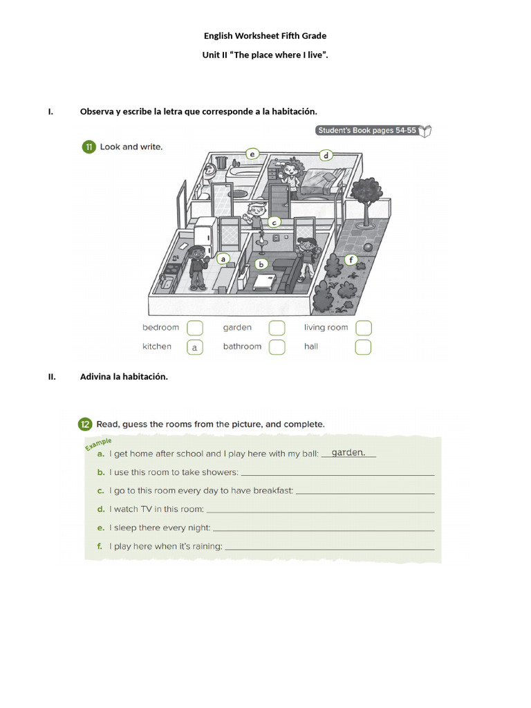 English Worksheet Fifth Grade | PDF