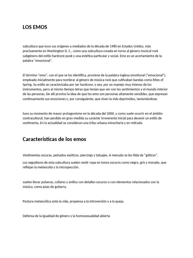 Los Emos y Su Aparente Desaparicion | PDF | Ciencias sociales