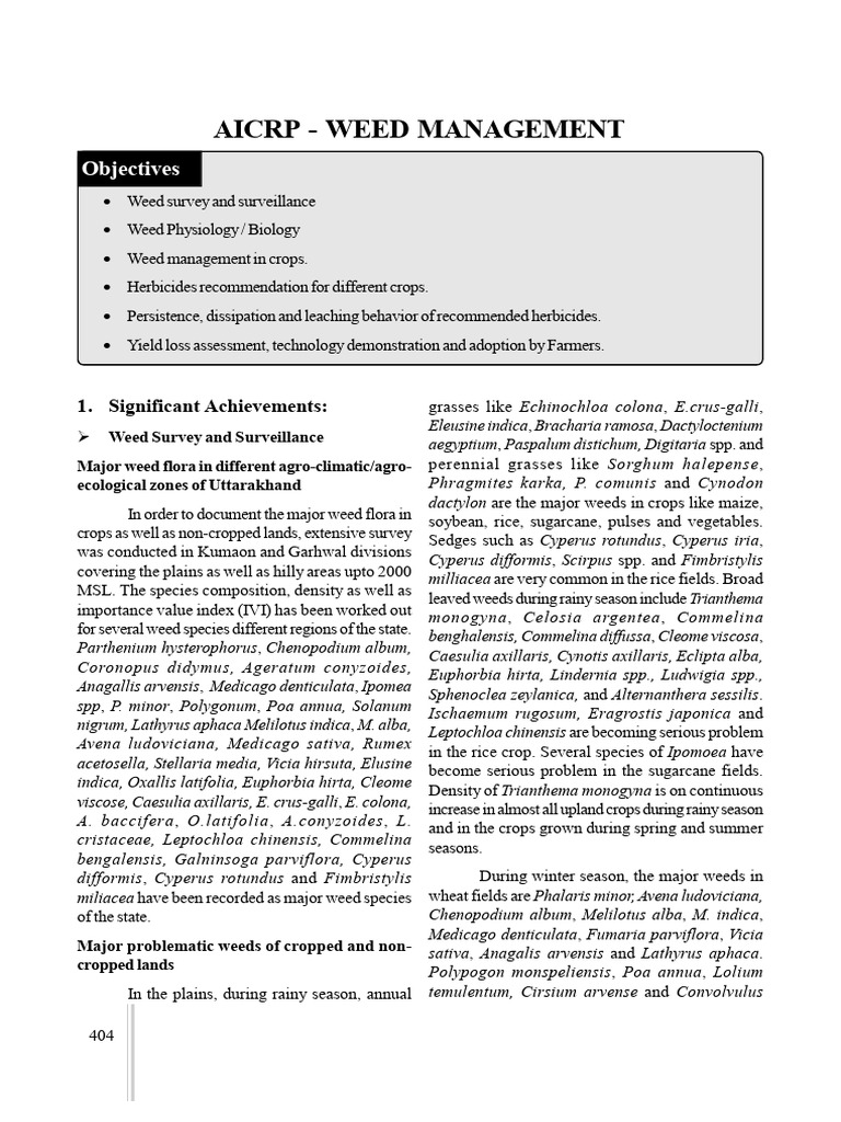 25 Aicrp - Weed Management | PDF | Herbicide | Weed