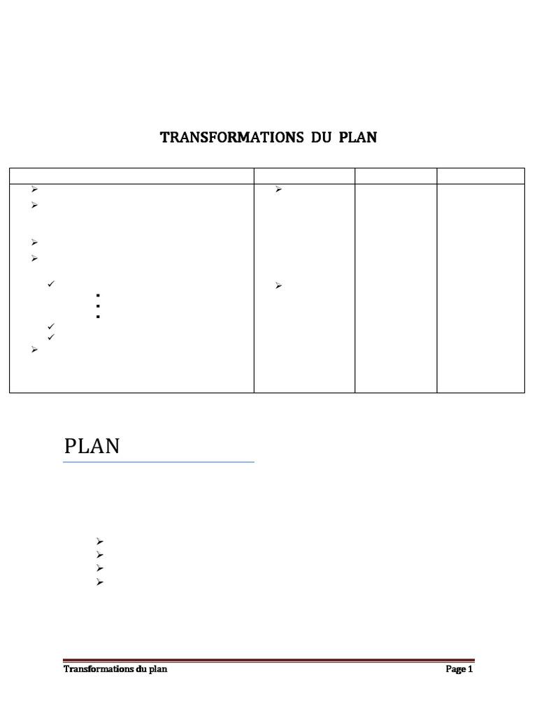 Transformations du plan en mathématiques | PDF | Euclide | Géométrie