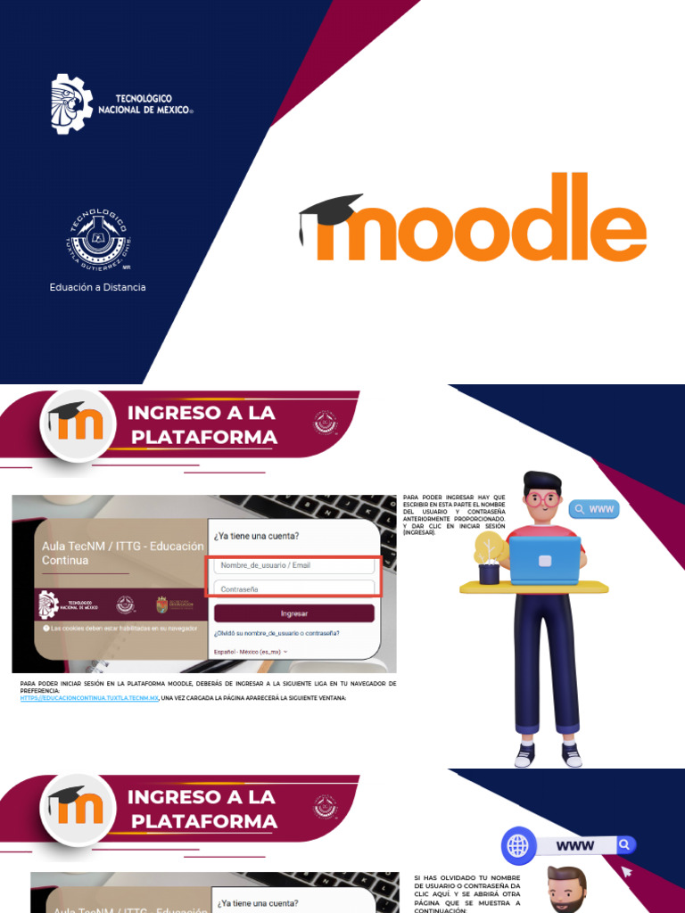 Guía de Acceso a Moodle para Cursos | PDF | Software | Informática