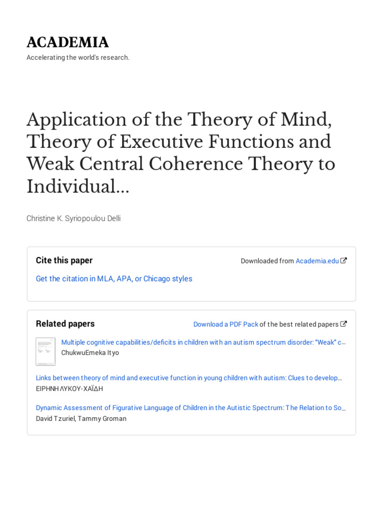 2016 - Delli Et Al. - Application of The Theory of Mind, Theory of ...