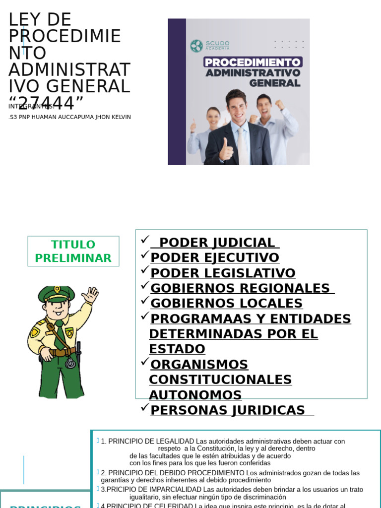 Ley de Procedimiento Administrativo General Diapostivas | PDF ...