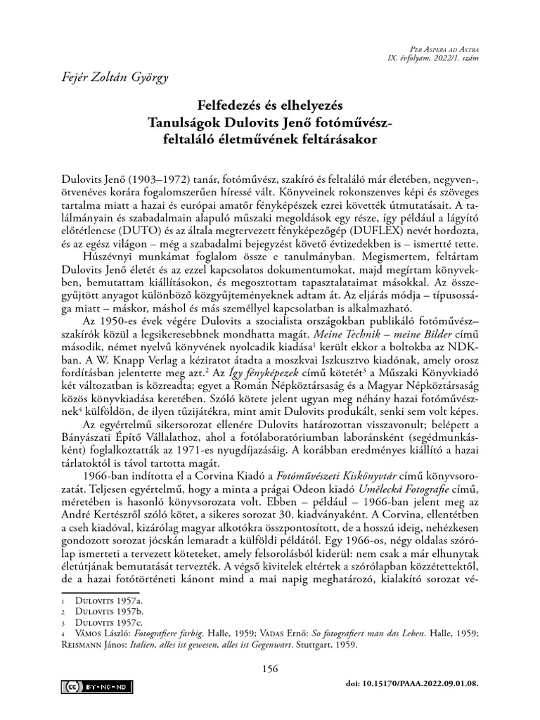 Fejér Zoltán - Dulovits-Tanulmány | PDF
