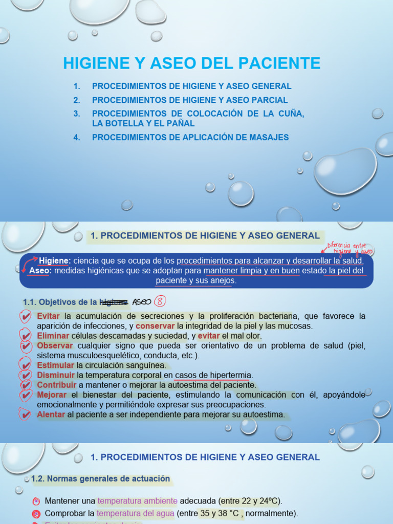Guía de Higiene y Aseo del Paciente | PDF | Masaje | Higiene