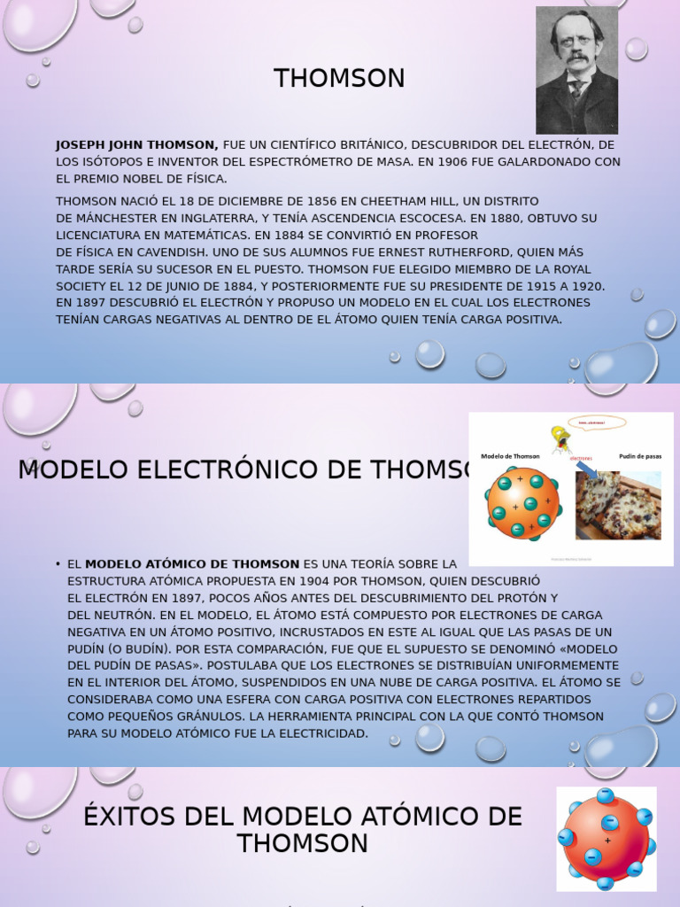Modelo Atómico de Thomson | PDF | Átomos | Física nuclear
