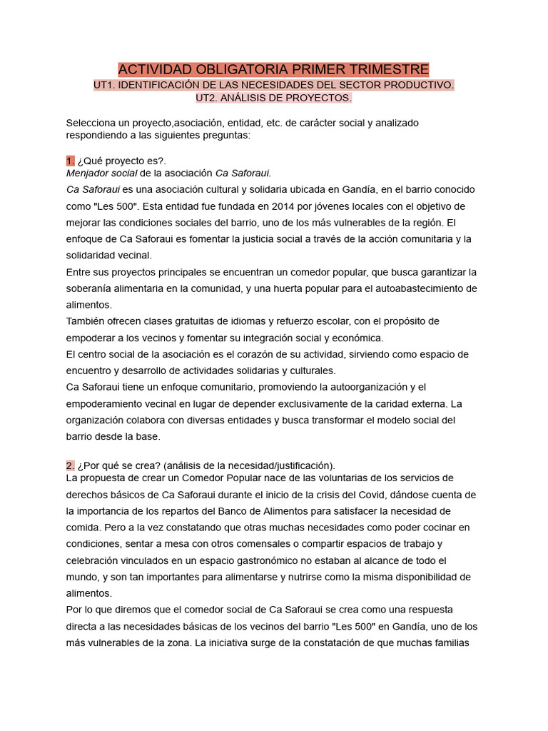 Ejemplo de La Actividad Primer Trimestre | PDF | Pobreza | Pobreza e indigencia