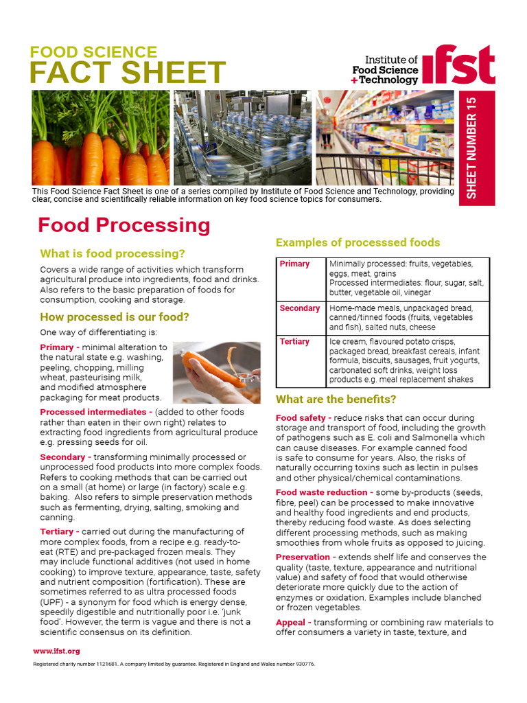 Understanding Food Processing Types | PDF | Foods | Food Processing