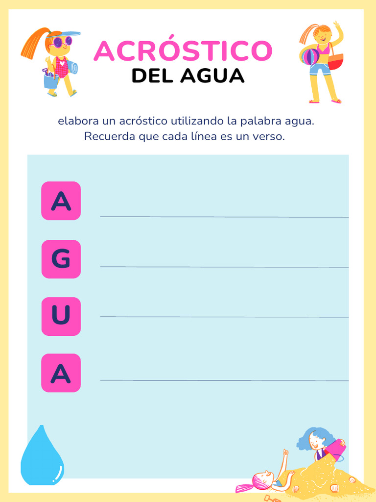 Acróstico Creativo: AGUA | PDF