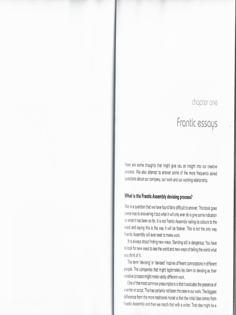Frantic Assembly Reading | PDF