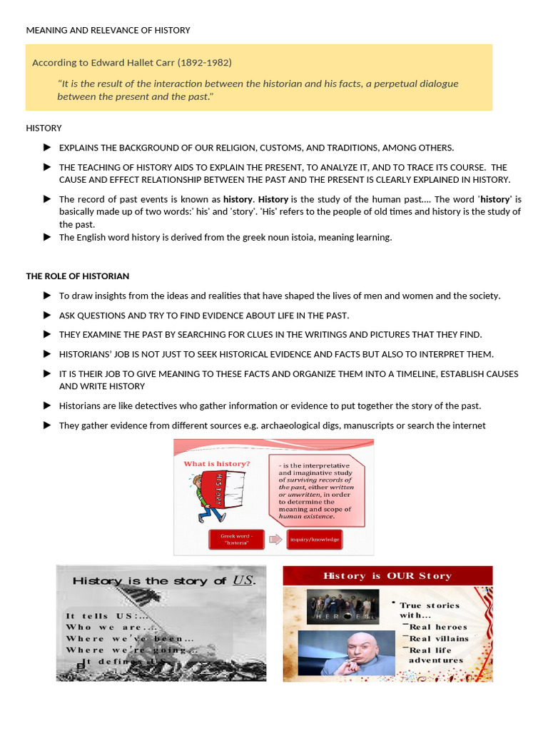 Importance of Studying History | PDF | Historian | Historiography