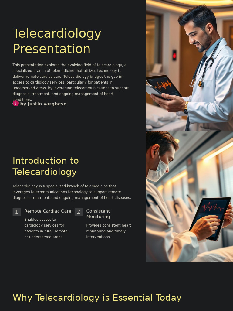 Telecardiology Presentation | PDF | Cardiology | Heart