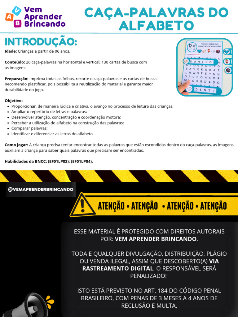 Caca Palavras Do Alfabeto Siga Vemaprenderbrincando 00 9wkrqp 24812 ...